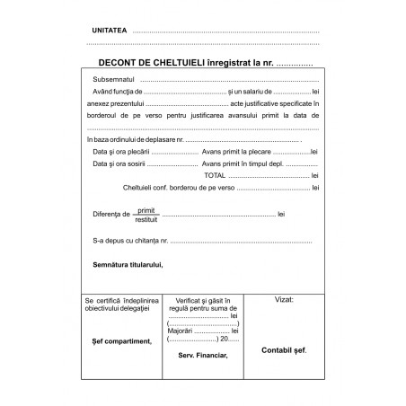 Decont de cheltuieli