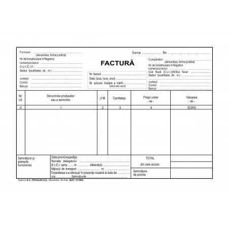 Factura A5 - personalizata